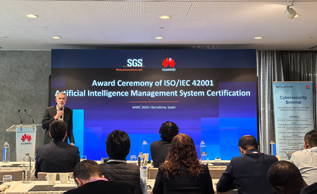 MWC 2026 | SGS授予华为ISO/IEC 42001人工智能管理体系认证证书 共筑负责任AI发展基石 | SGS China