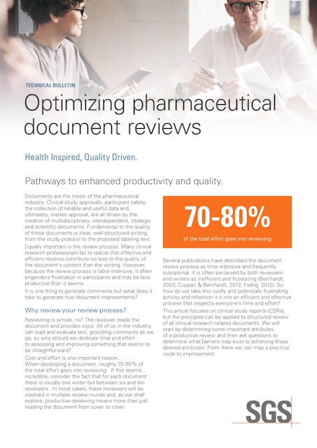 Optimizing Pharmaceutical Document Reviews | SGS China